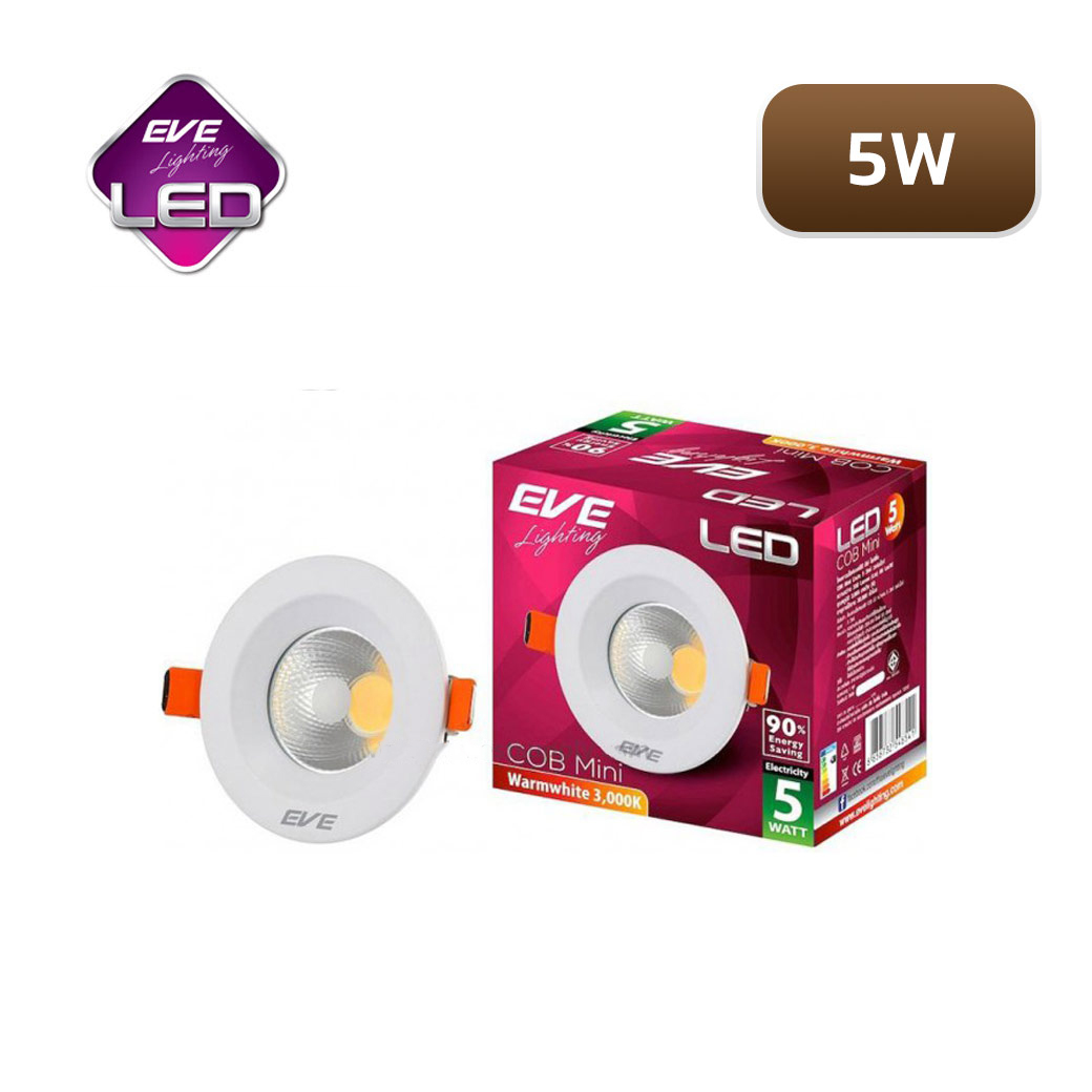 ดาวไลท์ LED EVE COB Mini 5W - ENRICH LIGHTING ศูนย์รวม หลอดไฟ LED ...