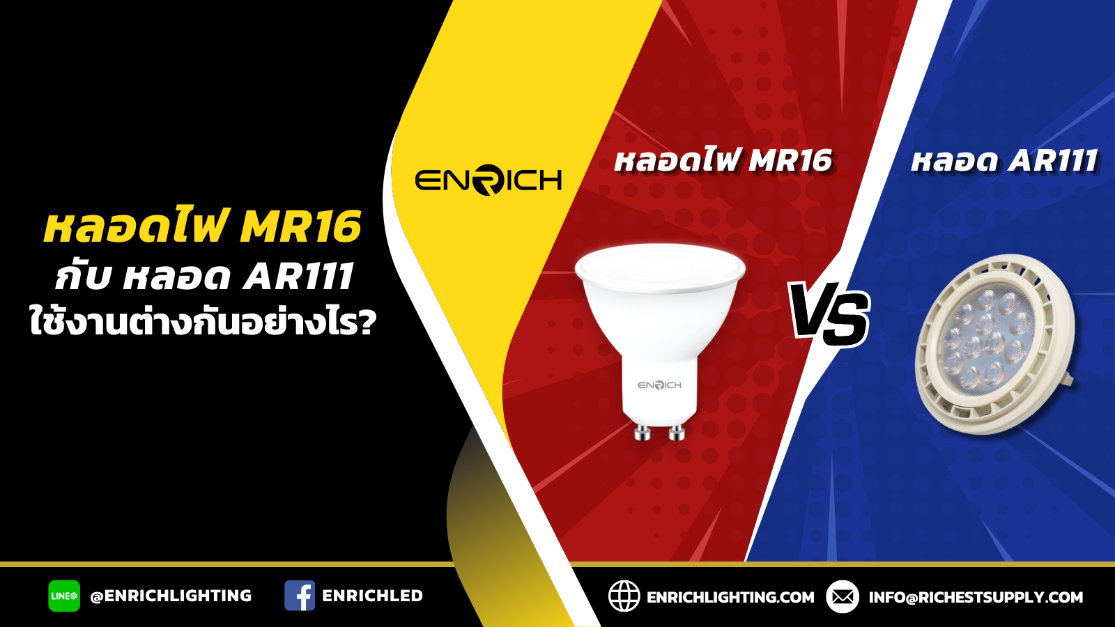 หลอดไฟ MR16 กับ หลอด AR111 ใช้งานต่างกันอย่างไร? - ENRICH LIGHTING ...